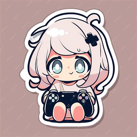 Premium Ai Image Minimal Japanese Kawaii Gamer Girl Chibi Anime