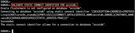 Verify Readiness Of Database Switchover Using DG Validate Command