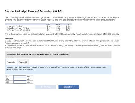solved exercise 4 49 algo ﻿theory of constraints lo