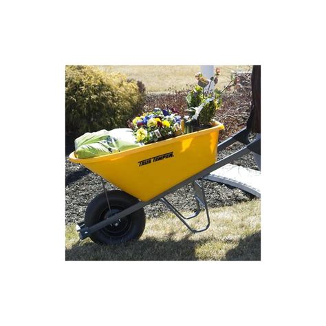 True Temper 6 Cu Ft Poly Tray Wheelbarrow With Total Control Handles