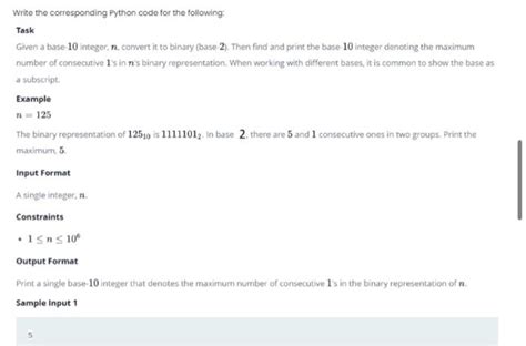 Solved Write The Corresponding Python Codo For The Chegg