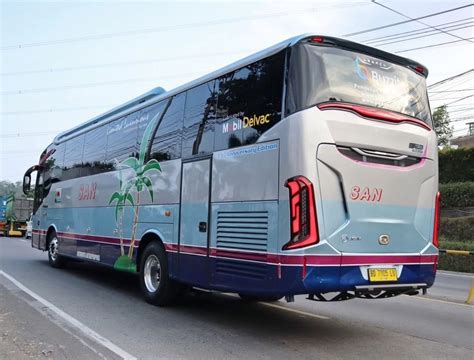 PO SAN Rilis Bus Terbaru Dengan Bodi SR3 Single Glass Pakai Sasis