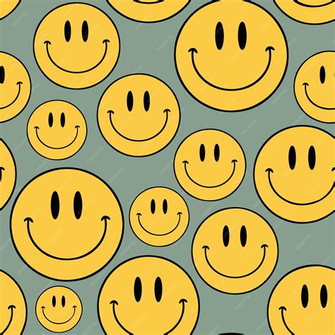 Premium Vector Seamless Vector Pattern With Smiling Emoji Faces