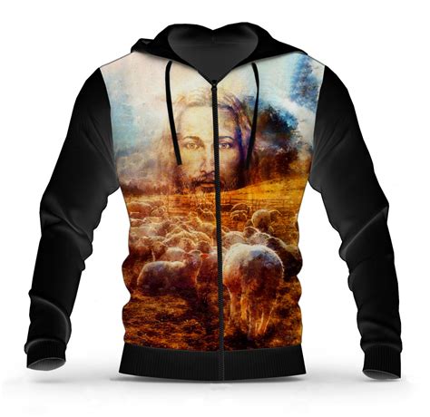 Moletom Aberto Zíper Capuz Jesus Bom Pastor Elo