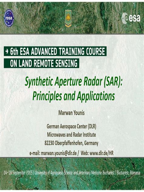 Sar Synthetic Aperture Radar Pdf Radar Remote Sensing
