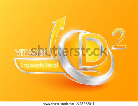 Vitamin D2 Circle Shape Orange Arrow Stock Vector Royalty Free