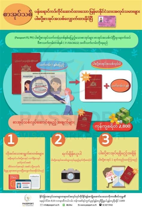 ပန်းရောင်ကဒ်ရရှိပြီးသော အနီရောင် Pj Pv စာအုပ်မှ သက်တမ်း ၅ နှစ်ရရှိသော အနီရောင် Pj စာအုပ်သို့ပ