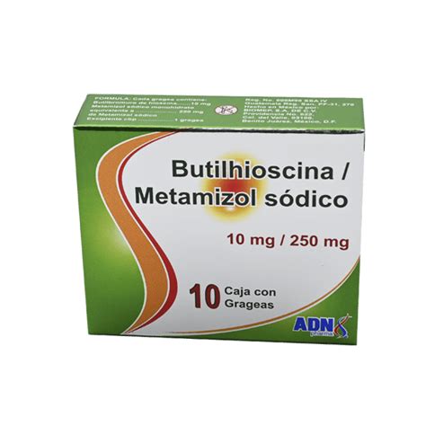 Butilhioscina Metamizol Sódico 10 Grageas Farmacias Gi Mejoramos