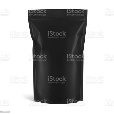 白い背景に隔離された黒い食べ物のポーチバッグ コーヒーのベクターアート素材や画像を多数ご用意 コーヒー スタンディングパウチ