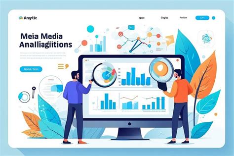 Premium Photo Social Media Analytics Horizontal Banner