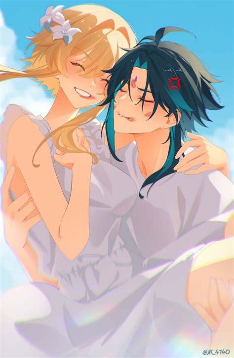 Lumine And Xiao Genshin Impact Drawn By Jk Danbooru