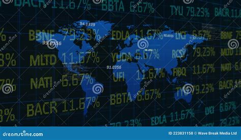 Animation Of Statistics And Numbers Financial Data Processing Over World Map Stock Footage
