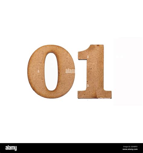 Number 01 In Wood Isolated On White Background Stock Photo Alamy