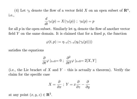 Solved Let Gamma T Denote The Flow Of A Vector Field X On An Chegg Com