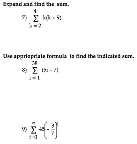 Solved Expand and find the sum k k ܬ k Use Chegg com