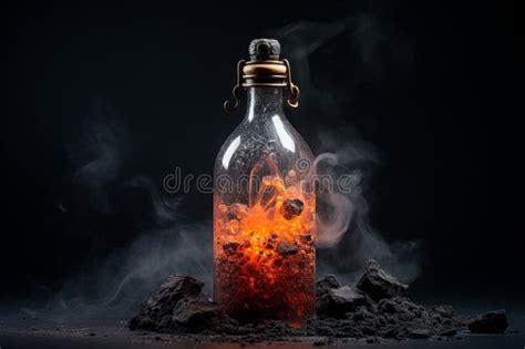 Flask Black Smoke Bottle Generate Ai Stock Illustration Illustration Of Black Chemical