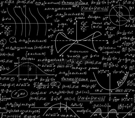 Mathematical Scientific Vector Seamless Pattern With Geometry Plots Formulas And Calculations