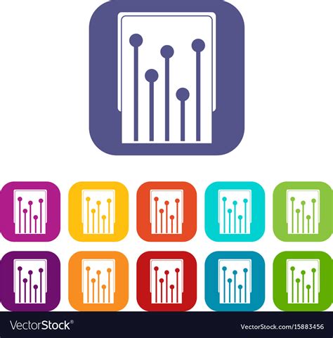 Computer Processor Icons Set Flat Royalty Free Vector Image