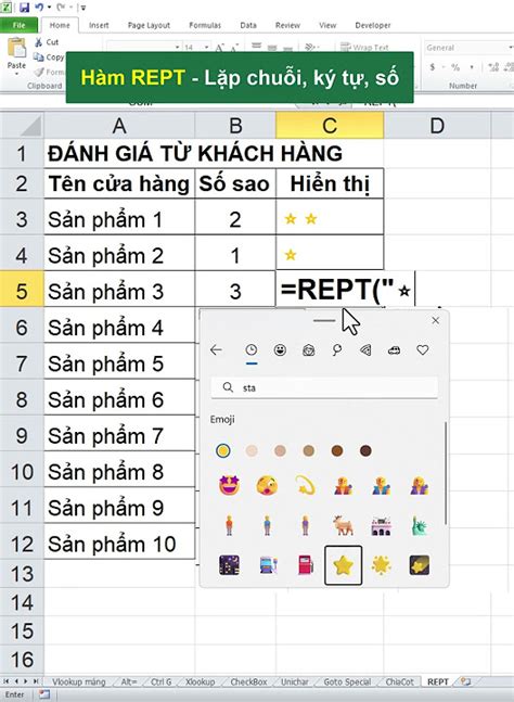Short Hàm Rept Trong Excel Lặp Chuỗi Ký Tự Số Excel Hocexcel