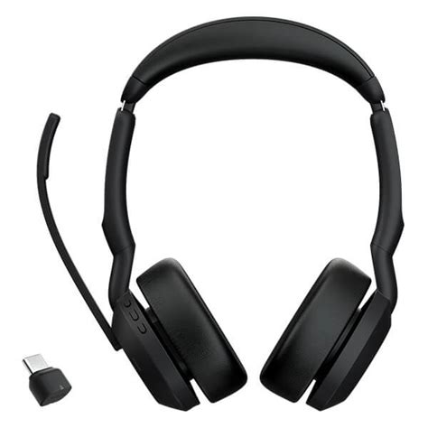 Jabra Evolve2 55 USB C UC Stereo Bluetooth Headset With Charging Stand 25599 989 889 Headset