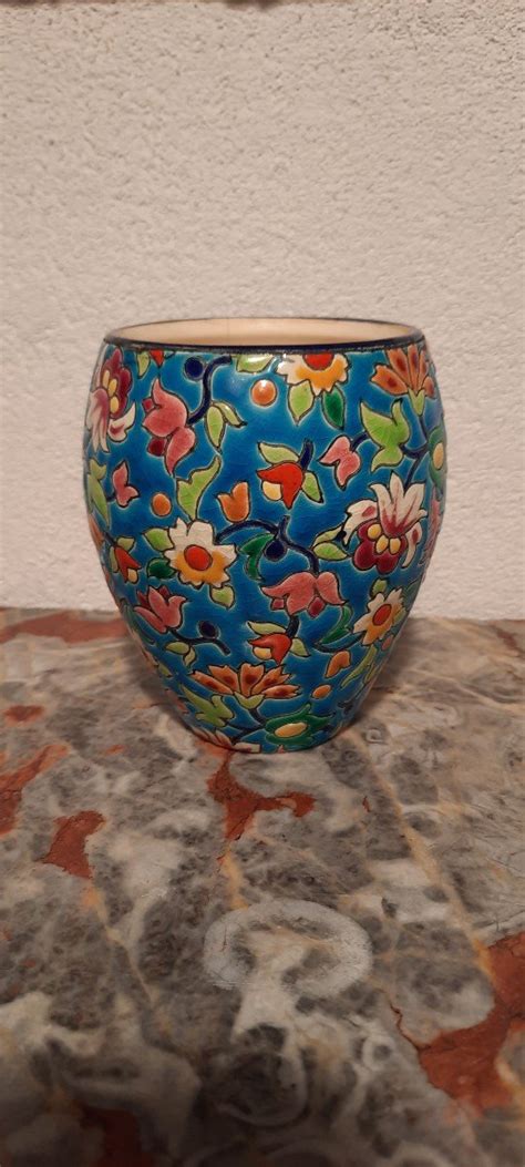 Proantic Art Deco Longwy Enamel Vase