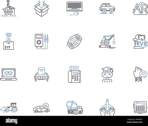 Machines Outline Icons Collection Robots Automata Engines