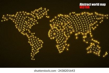 Abstract World Map Glowing Radial Dots Stock Vector Royalty Free Shutterstock