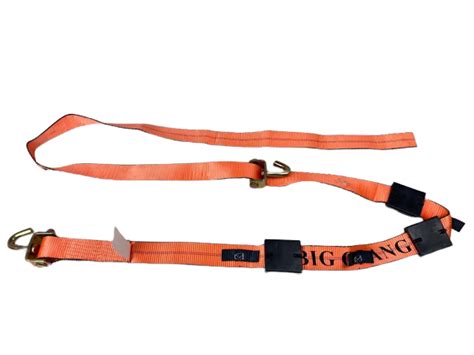 12ft Big Orange Wheel Strap With 3 Rubber Tread Grabs Swivel J