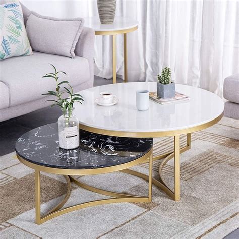 AALIYA MART Home Decor Furniture Round Coffee Table Tea Table Set Of Couch Table Nesting