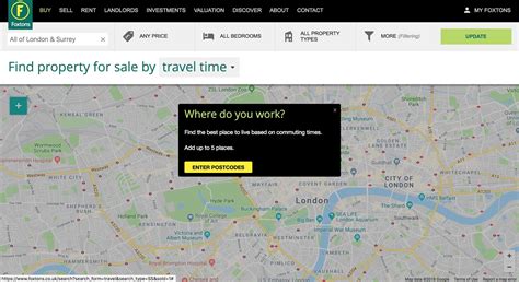 Isochrone Map Case Study Foxtons Commute Time Search