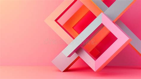 X Shape Object On Colorful Pink Background Fancy Creative 3d Design