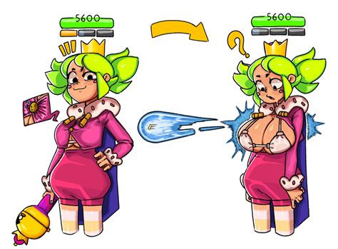 Rule 34 1girls Brawl Stars Breasts Brown Skin Button Down Shirt Button Pop Confused Crown