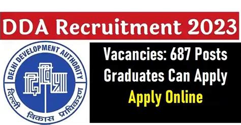 Dda Recruitment 2023 Notification Released 687 Post Apply Online