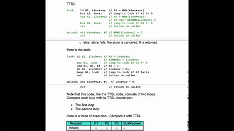 Lecture D Load Linked Store Conditional Ll Sc Youtube