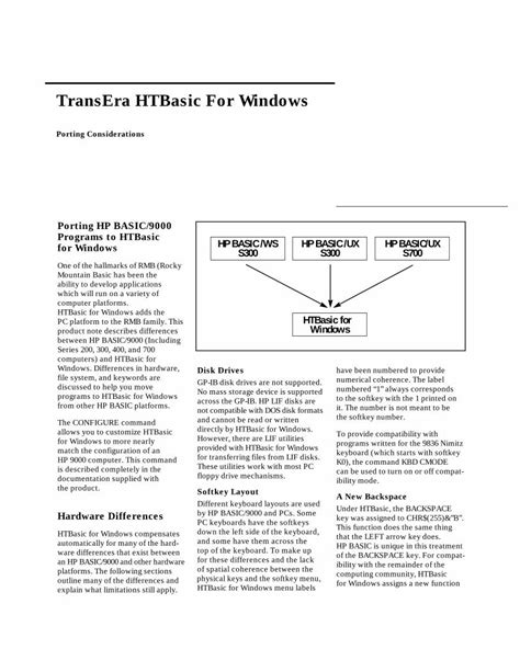 Pdf Htbasic For Windows · Porting Hp Basic9000