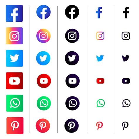 Premium Vector Set Of Social Media Vector Icon Design Editable Set
