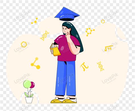 여학생 삽화 Png 일러스트 및 벡터 이미지 무료 다운로드 Lovepik