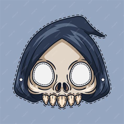 Premium Vector Scary Grim Reaper Halloween Mask Illustration