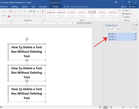 how to delete text box in word without deleting text officebeginner