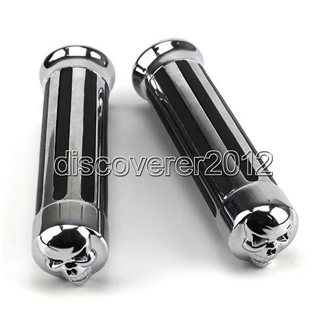 Chrome Inch Motorcycle Handlebar Handle Grips For Honda Yamaha Kawasaki Suzuki Ebay