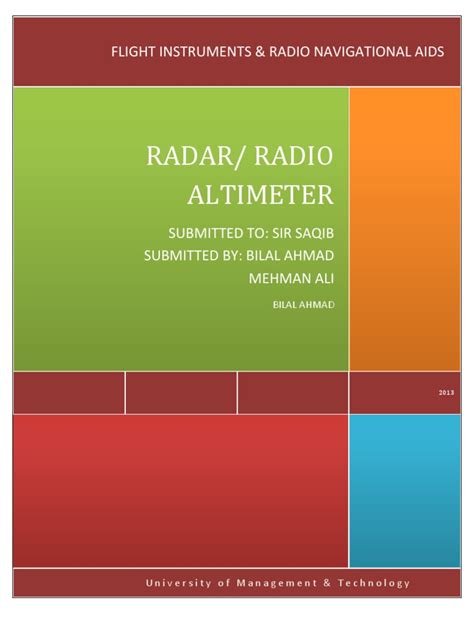 Radar Altimeter Assignment Pdf Altimeter Radar