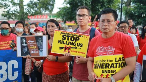 တောင်ကိုရီယားနဲ့ဩစတေးလျမှာ စစ်ကောင်စီကိုရှုတ်ချဆန္ဒပြ Voa Nweoo