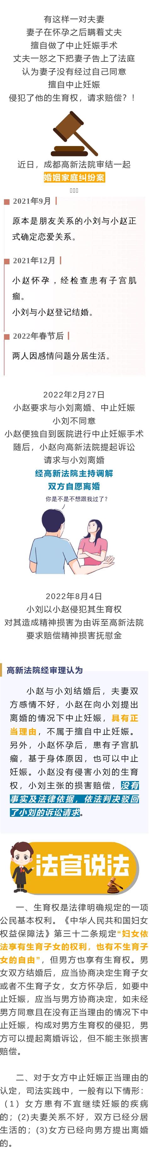 妻子擅自中止妊娠，丈夫愤而起诉：侵犯了我的生育权，赔！法院判了澎湃号·政务澎湃新闻 The Paper
