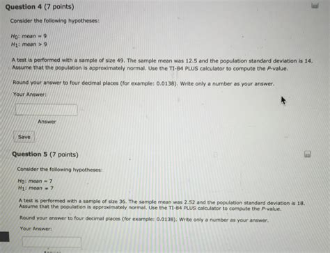 Solved Consider The Following Hypotheses H Mean H Chegg Com