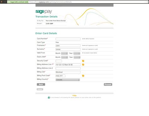 SagePay Error Status MALFORMED 3147 The BillingState Field Is