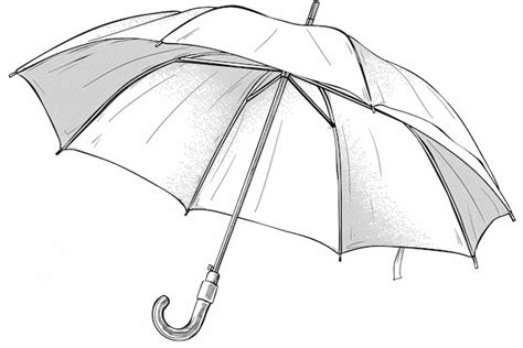 Premium Photo Umbrella Outline Drawing In Vector Format