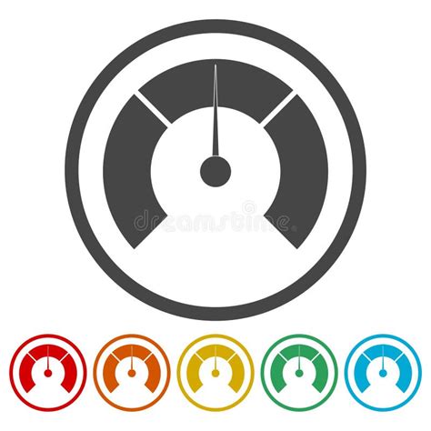 Temperature Gauge Pressure Gauge Manometer Icons Set Stock Vector Illustration Of Industrial