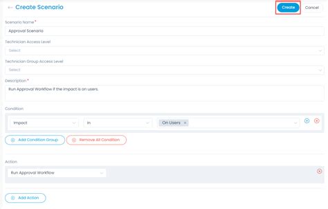 Create Scenario Serviceops