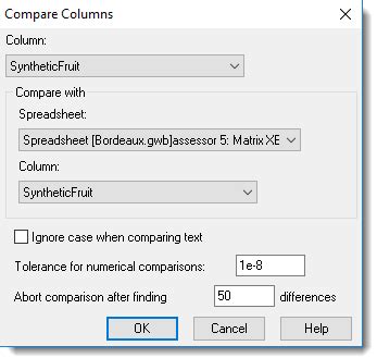 Comparing Columns Genstat V
