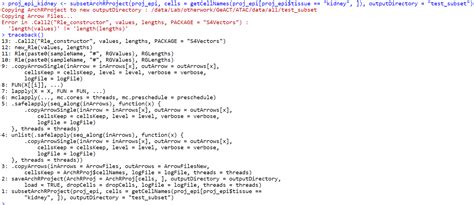 Error When DropCells T In SaveArchRProject SubsetArchRProject Issue GreenleafLab